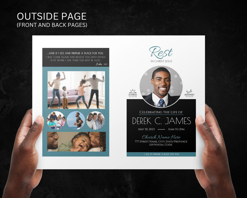 Modern Funeral Program, Memorial Program - Editable Template – Hot Oil ...