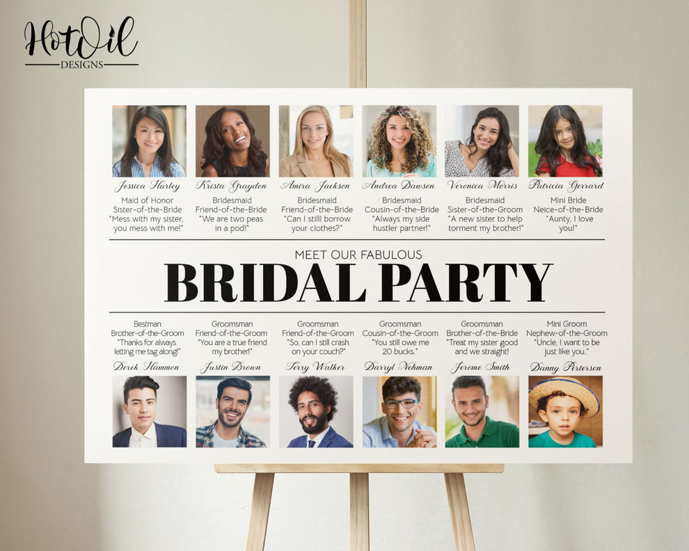 Meet Our Bridal Party Sign, Wedding Sign, Reception Sign, Editable Tem ...