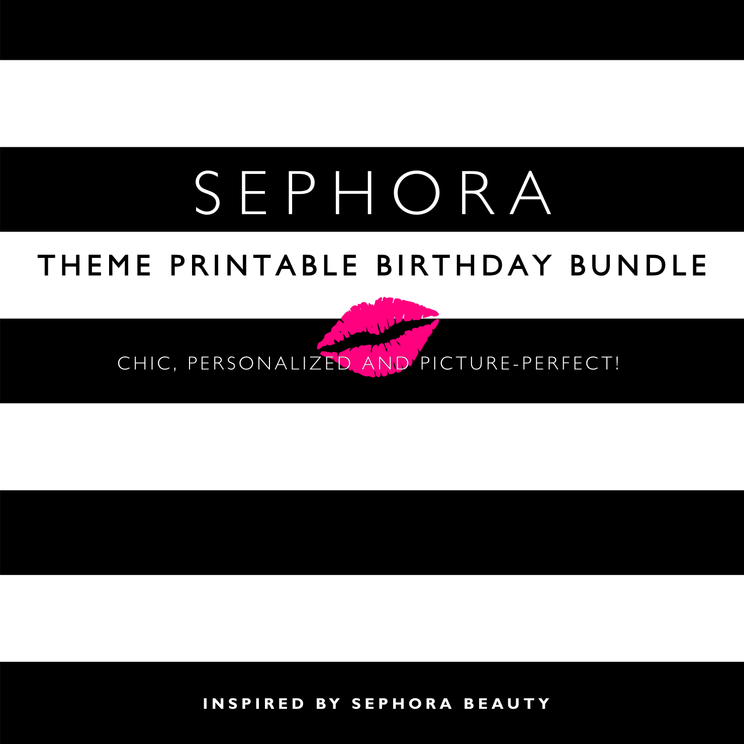Sephora Theme Party Bundle | Complete Birthday Decorations & Invitatio ...