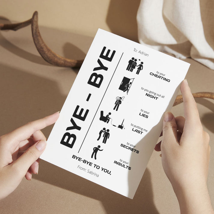Bye Bye Breakup Card – Hot Oil Designs