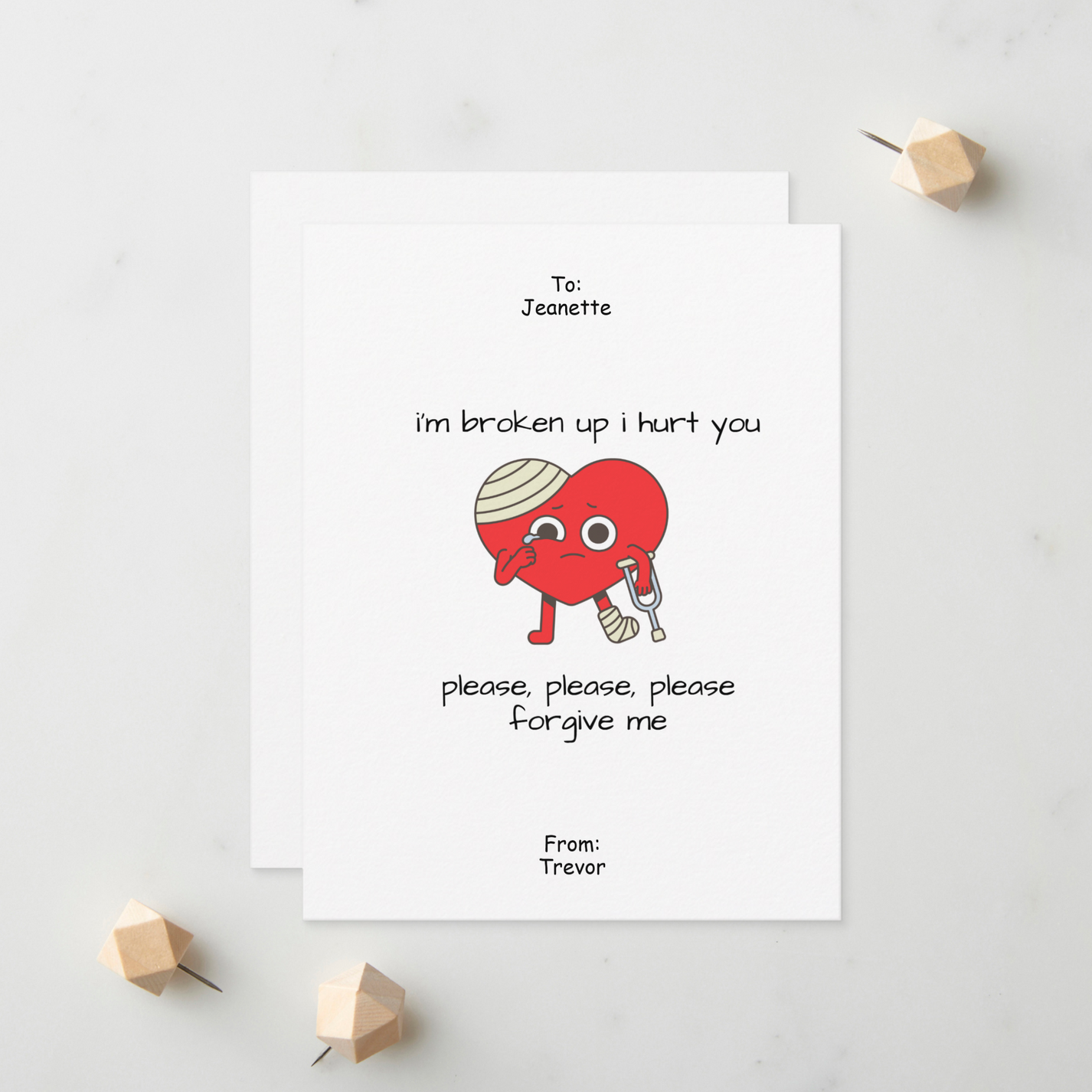 Please Forgive Me Card, Apology Card – Hot Oil Designs